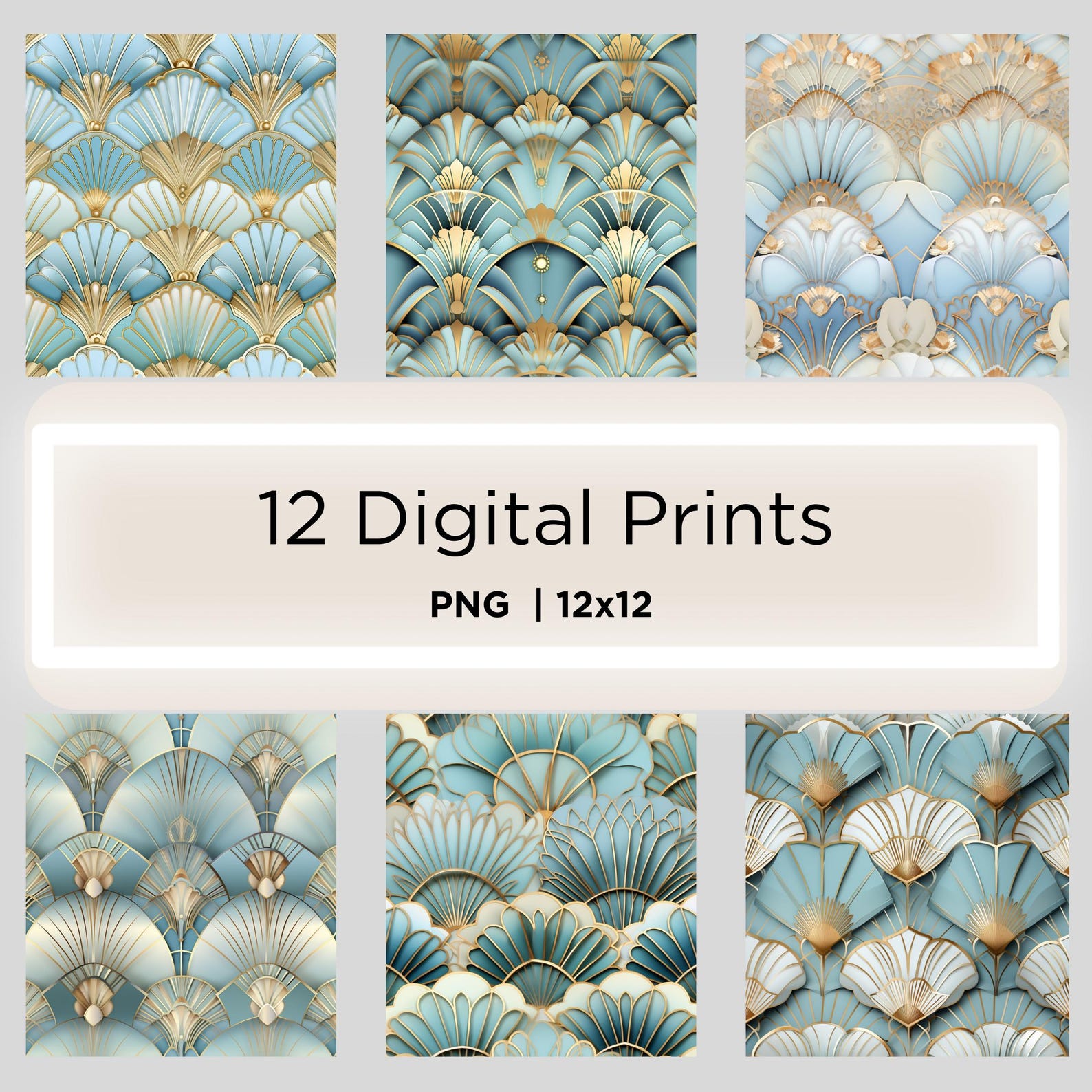 Art Deco Fan Pattern Pack - Luxurious Vintage Backdrop With Scalloped ...