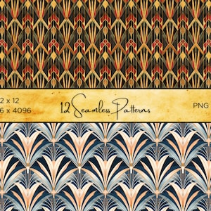 Vintage Glamour Art Deco Digital Patterns Pack - Luxurious Gatsby Style ...