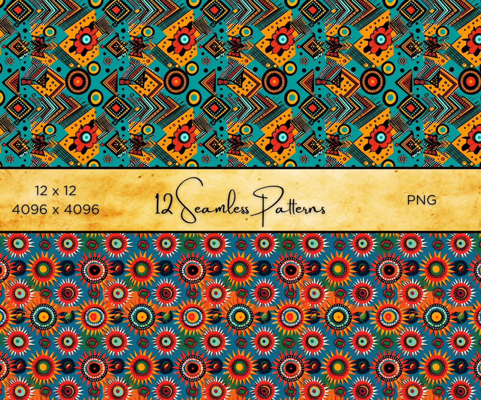 Vibrant Ankara-inspired Afrocentric Design - 12 Vibrant African PNG ...