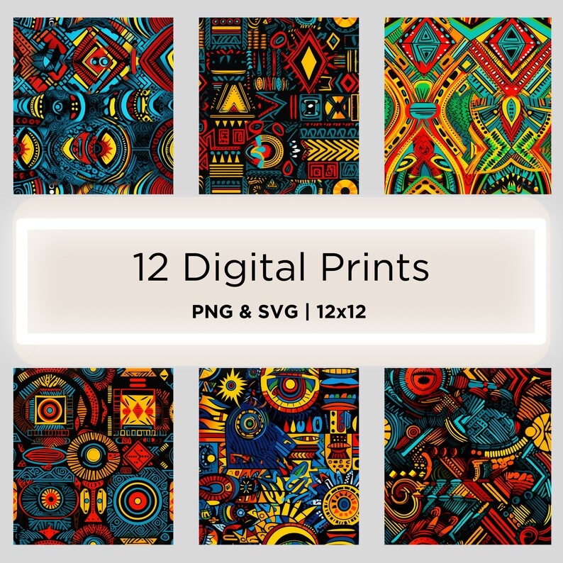 Ankara-inspired Afrocentric Design 12 Vibrant African PNG & SVG Digital ...