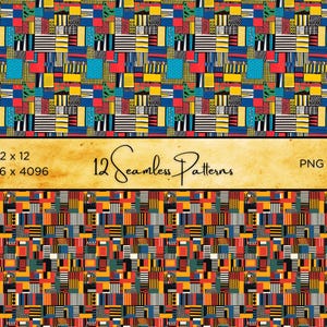Ankara-inspired Digital Pattern Pack - Bold Geometric Abstract Designs ...