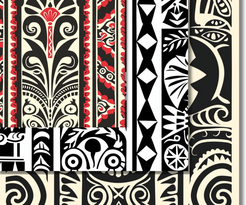 Polynesian Tribal Pattern Pack: Oceanic Art, PNG Files (digital ...