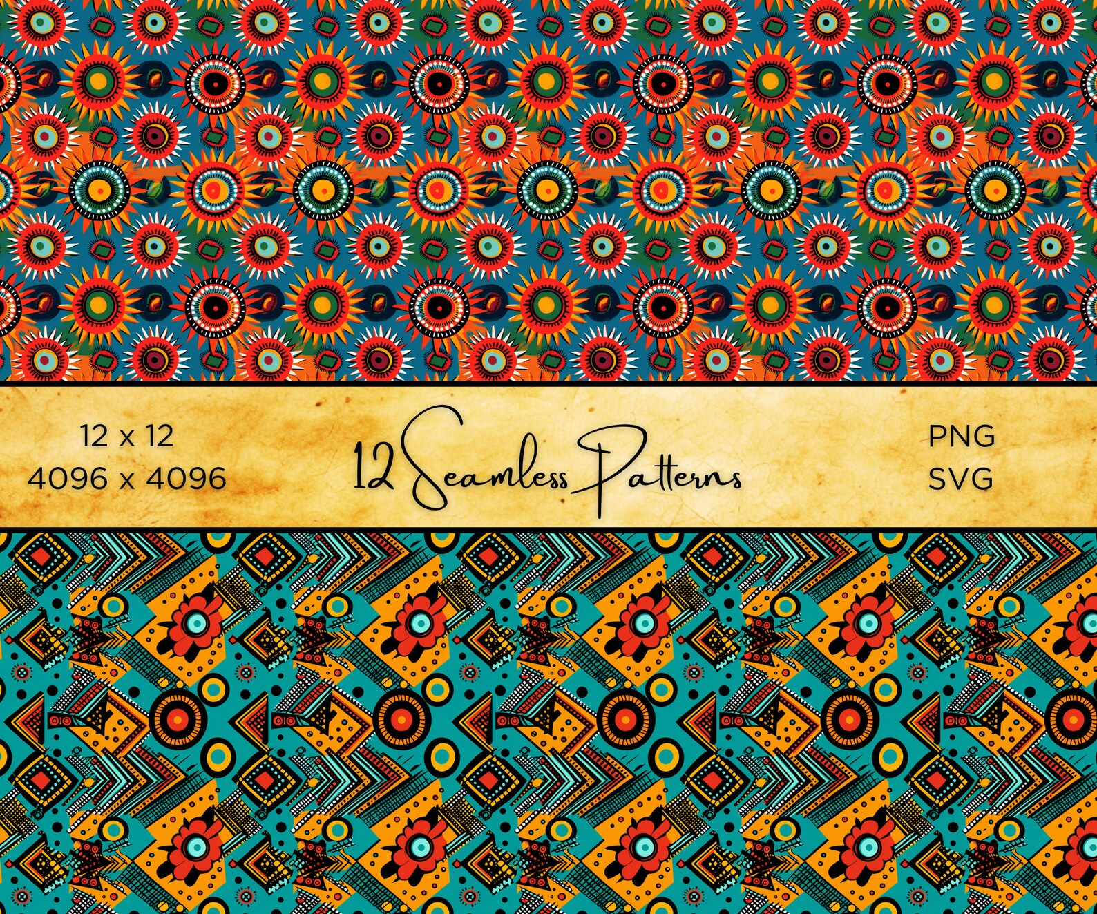 Vibrant Ankara-inspired Afrocentric Design 12 Vibrant African PNG & SVG ...