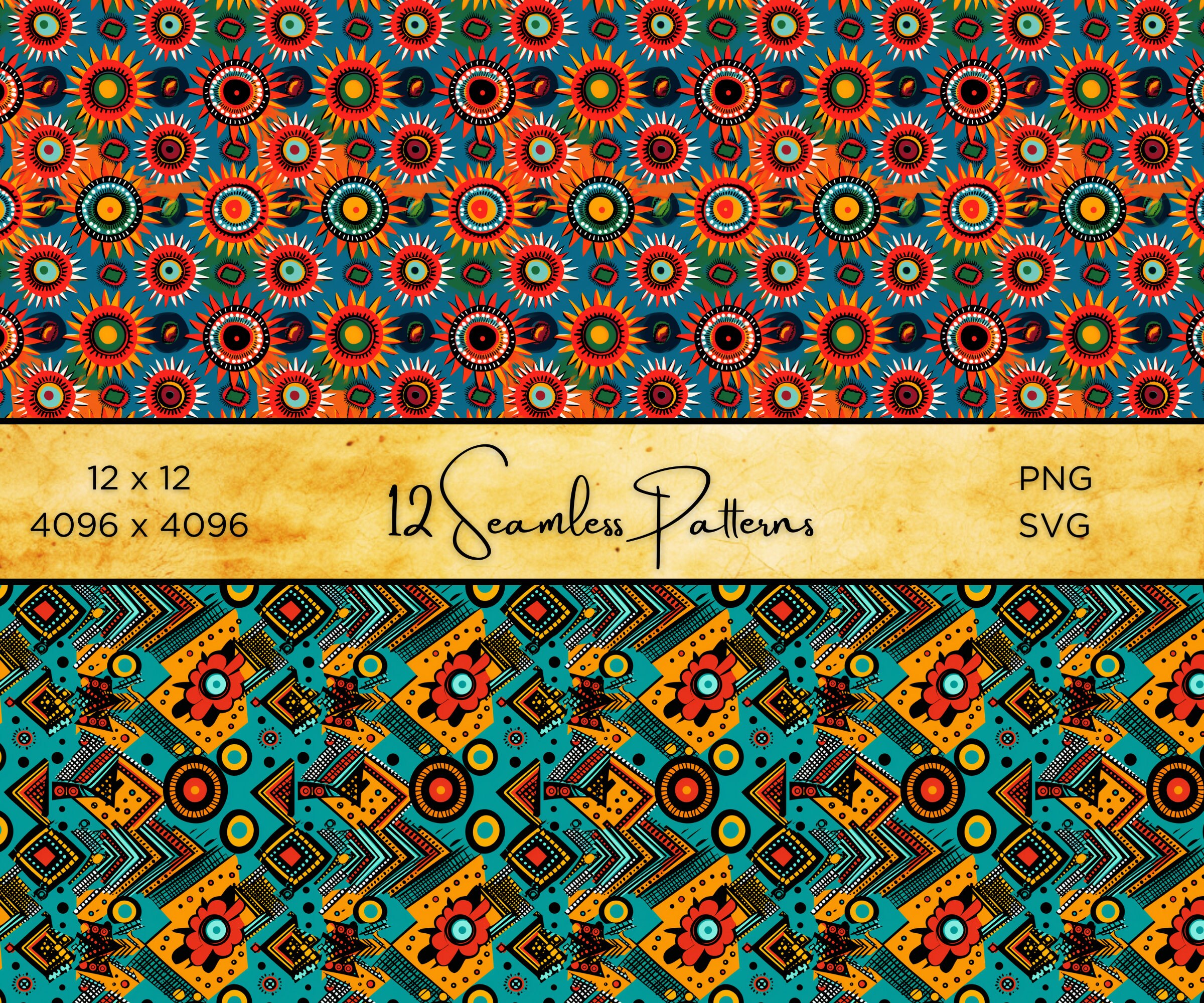 Vibrant Ankara-inspired Afrocentric Design 12 Vibrant African PNG & SVG ...