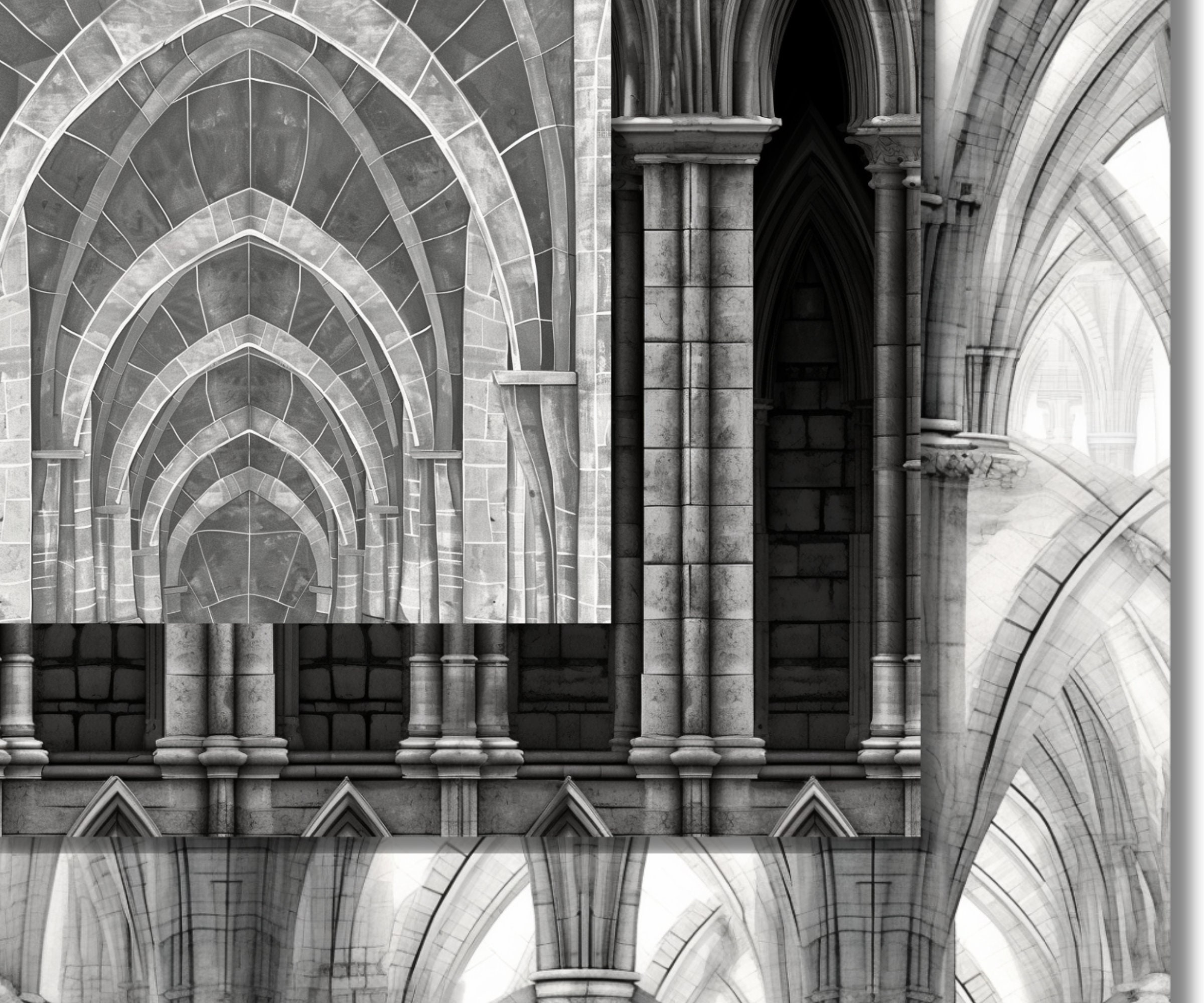 Gothic Cathedral Architecture Pattern Pack - Majestic Arches & Stone ...