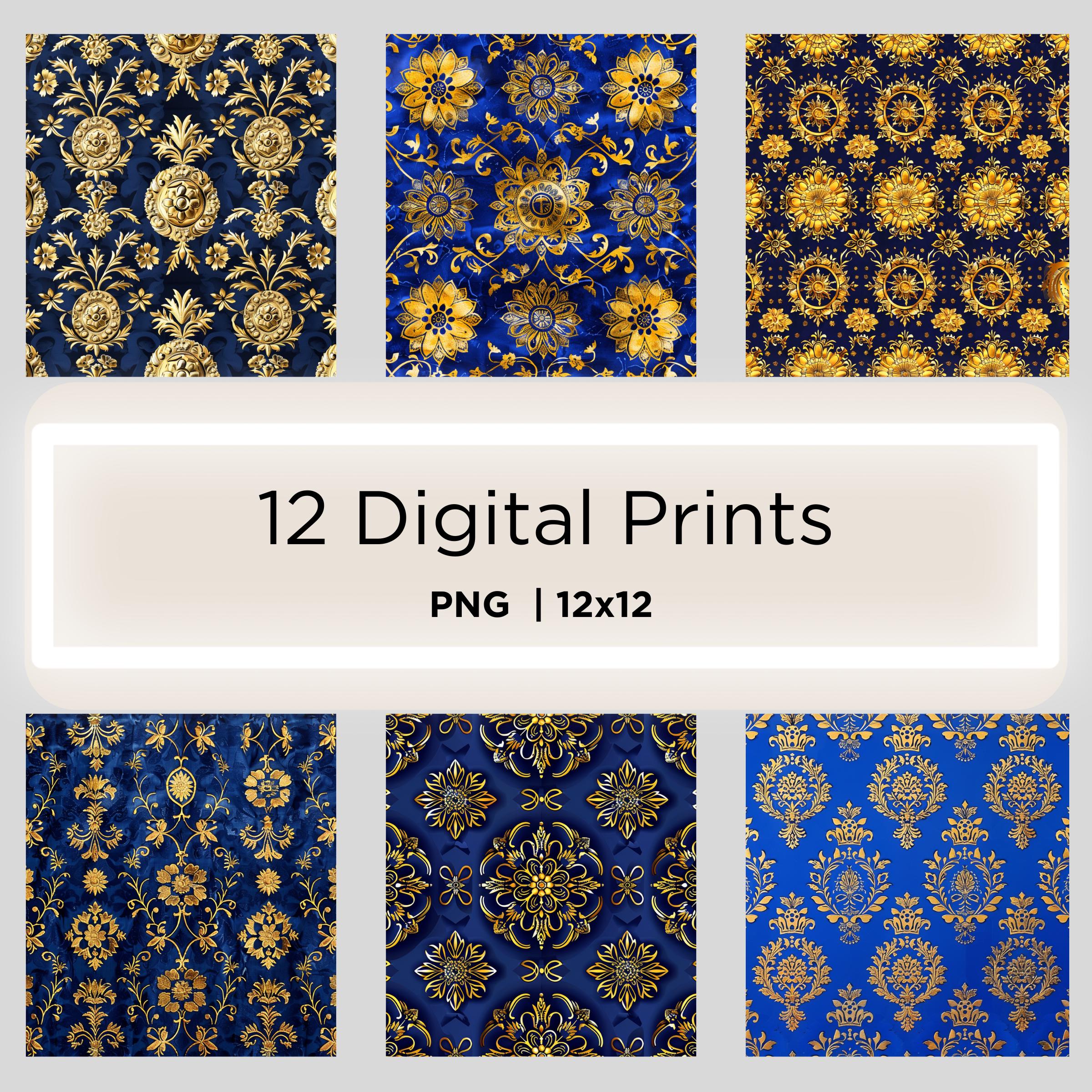 Luxurious Royal Blue and Gold Floral Ankara Pattern Pack – Mandingo ...