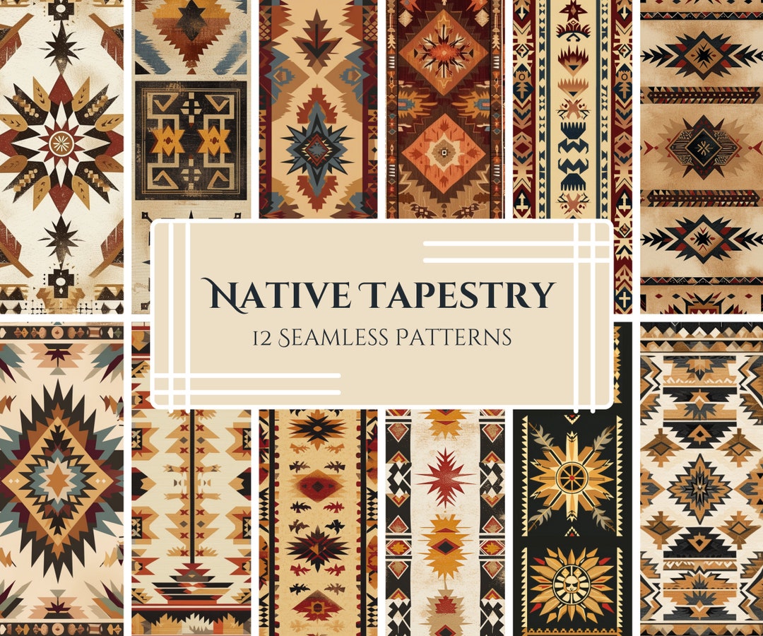 Native American Inspired Tapestry Patterns Pack - Southwestern Tribal ...