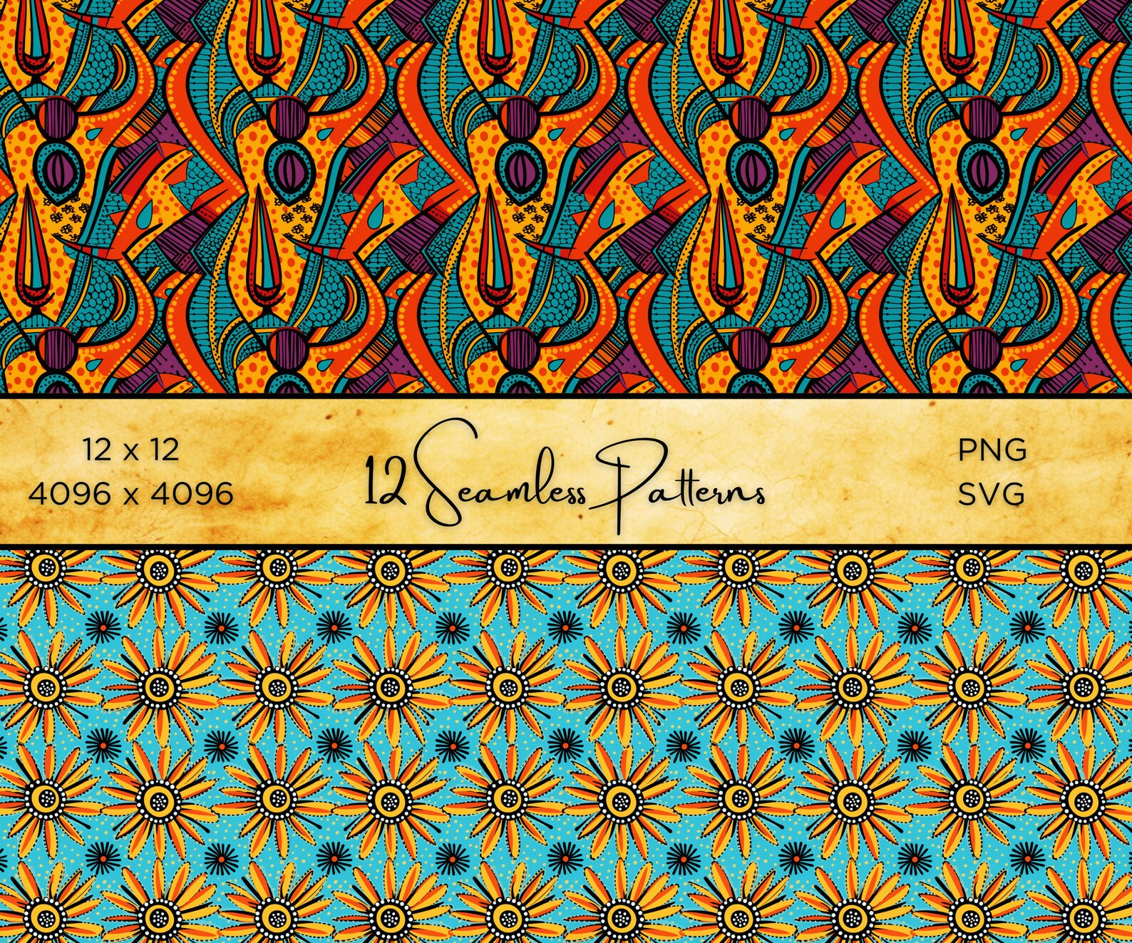 Vibrant Ankara-inspired Afrocentric Design 12 Vibrant African PNG & SVG ...