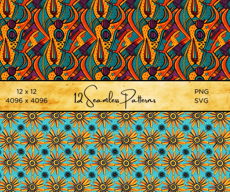 Vibrant Ankara-inspired Afrocentric Design 12 Vibrant African PNG & SVG ...