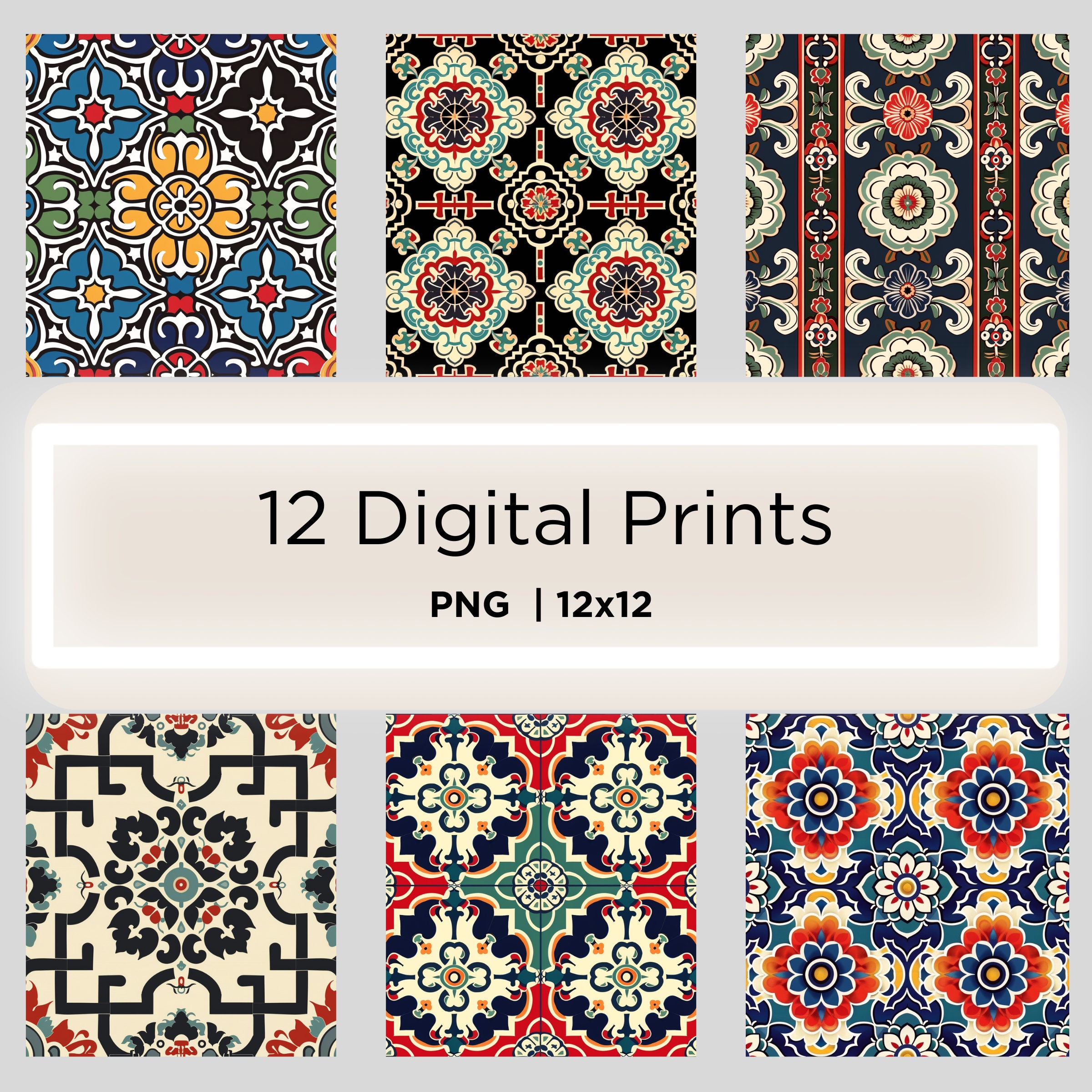Korean Dancheong Pattern Pack: Floral & Geometric Designs (digital ...