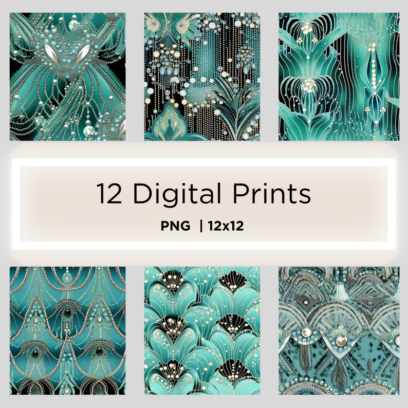 Exquisite Art Deco Flapper Patterns Pack – Digital Download, Luxury ...