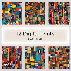 Ankara-inspired Digital Pattern Pack - Bold Geometric Abstract Designs ...
