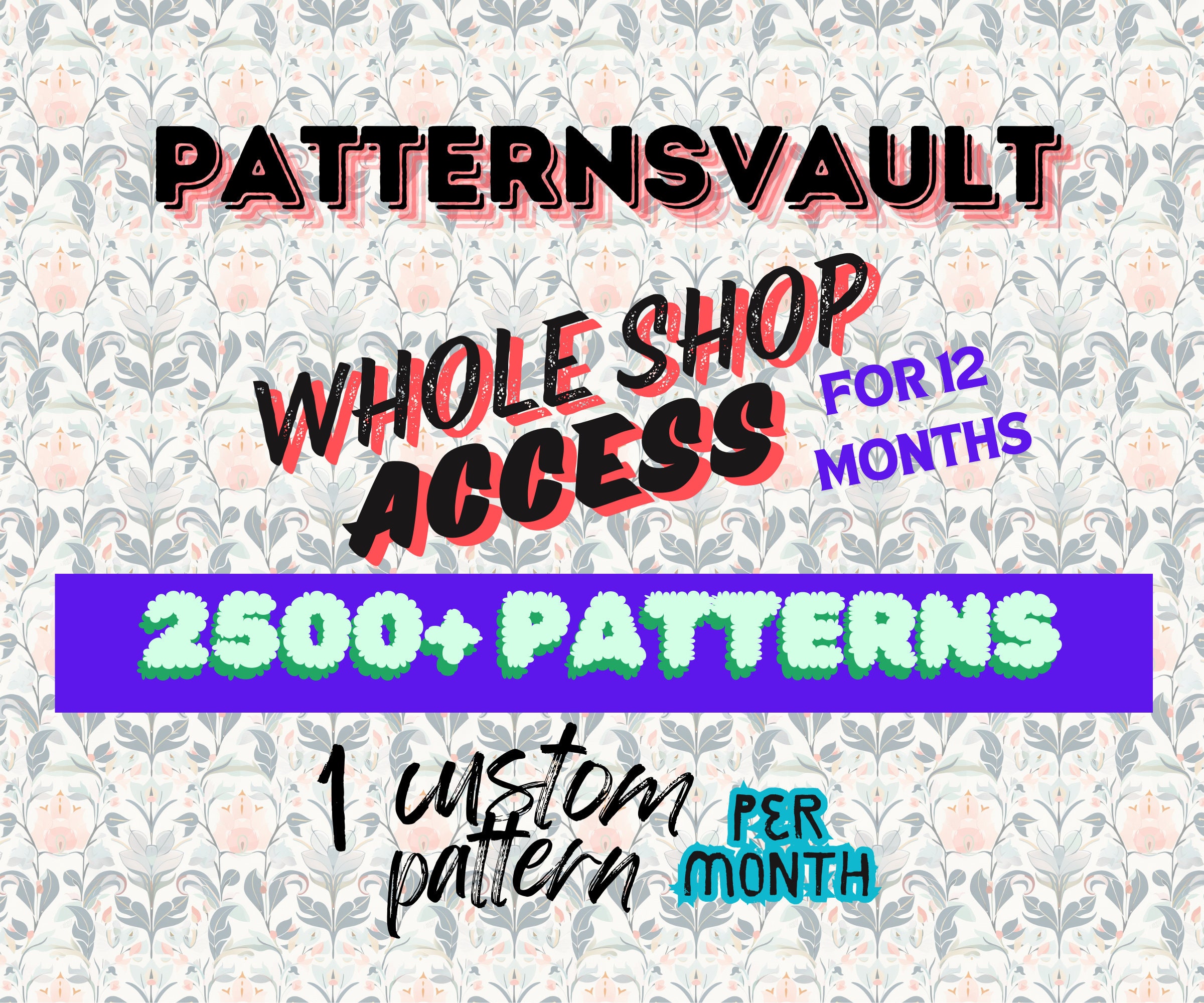 Whole Shop Access Ultimate Pattern Bundle: 2500+ Digital Papers PNG - Full Access, Weekly ...
