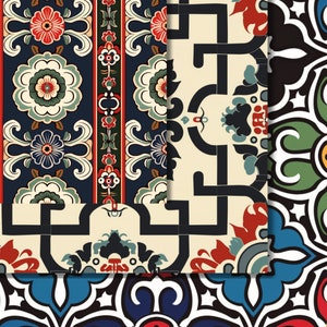 Korean Dancheong Pattern Pack: Floral & Geometric Designs (digital ...