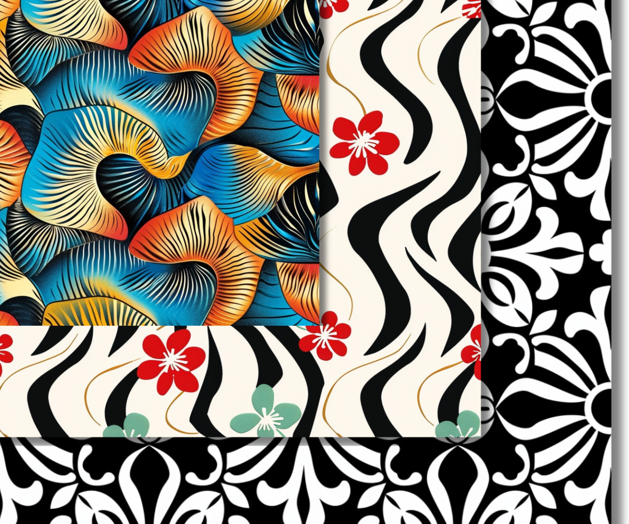 Abstract Shinku Pattern Pack: Geometric & Botanical Digital Papers (PNG ...