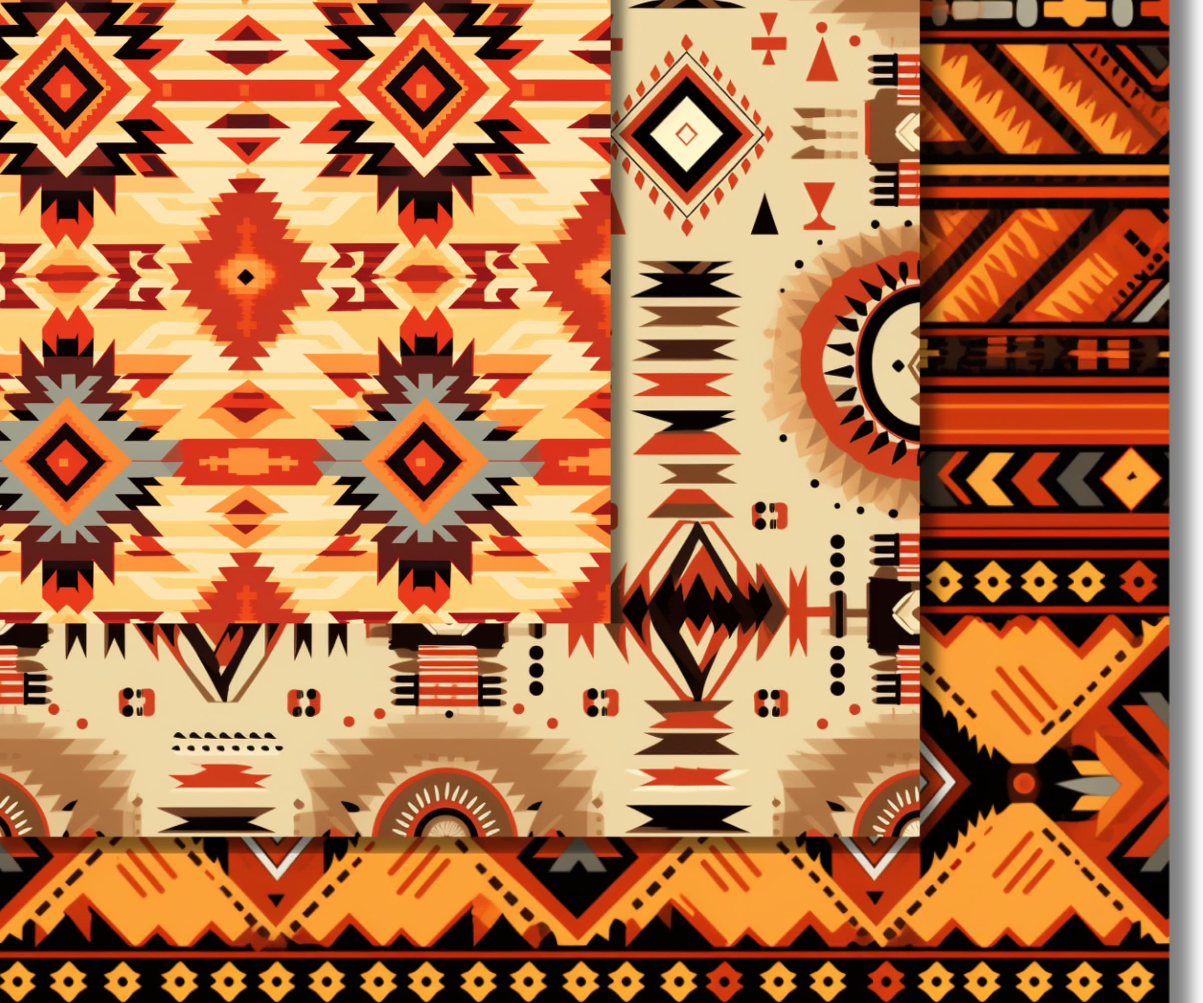 Native American Inspired Digital Patterns Pack Earthy Geometric Designs ...