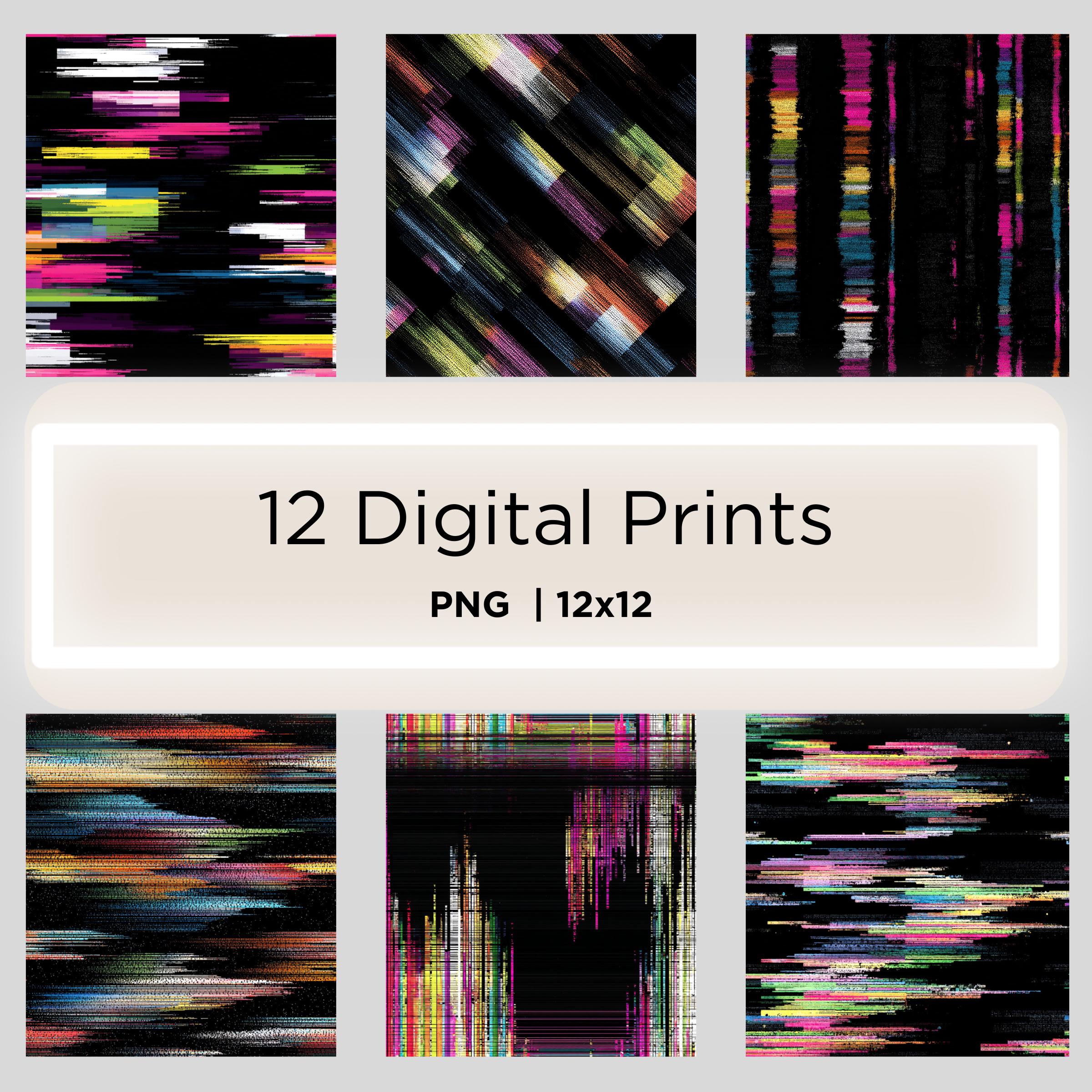 Glitch Stripes PNG Pattern Pack: Cyberpunk Vaporwave Backgrounds ...