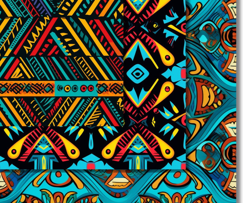 Tribal Fusion Pattern Pack: Bold Ethnic Designs (PNG Digital Art) - Etsy