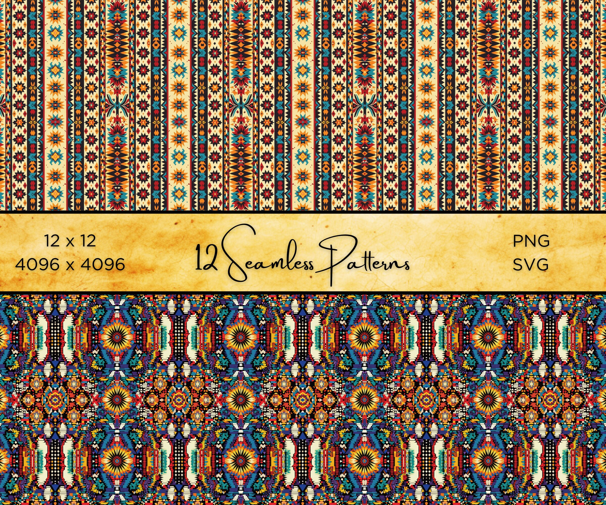Native American Beadwork Patterns: Tribal Geometric Designs (PNG) - Etsy