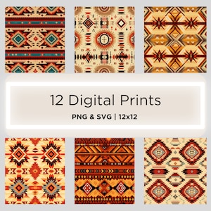 Native American Inspired Digital Patterns Pack Earthy Geometric Designs ...