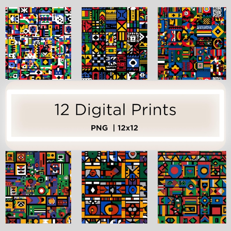 Ndebele Pattern Pack – 12 African Geometric Seamless Patterns in PNG ...