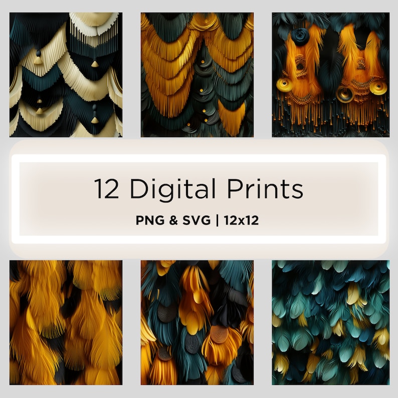 1920s Art Deco Fringe Patterns - Digital Flapper Tassel Designs PNG ...