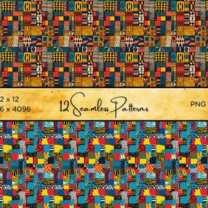 Ankara-inspired Digital Pattern Pack - Bold Geometric Abstract Designs ...