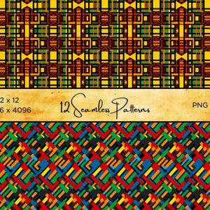 Ankara-inspired African Digital Paper: 12 Geometric PNG Patterns ...