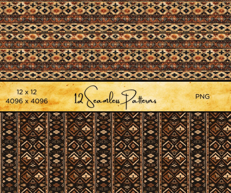 Aztec Geometric Patterns in Earth Tones | Tribal Bohemian Decor ...