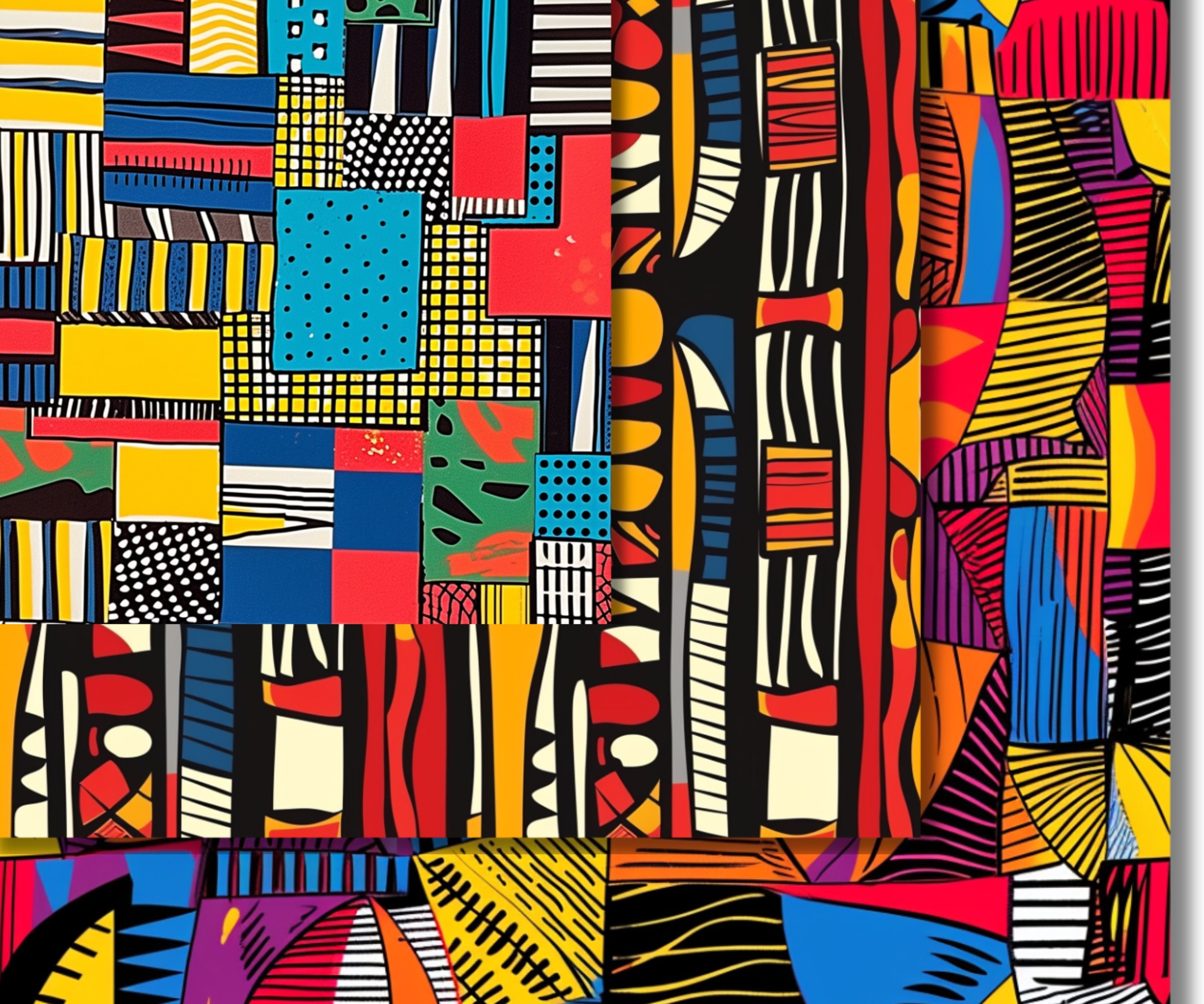 Ankara-inspired Digital Pattern Pack - Bold Geometric Abstract Designs ...
