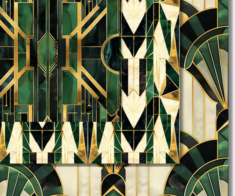 Art Deco Geometric Patterns: 1920s Style (PNG) - Etsy