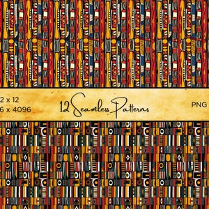 Ankara-inspired Digital Pattern Pack - Bold Geometric Abstract Designs ...