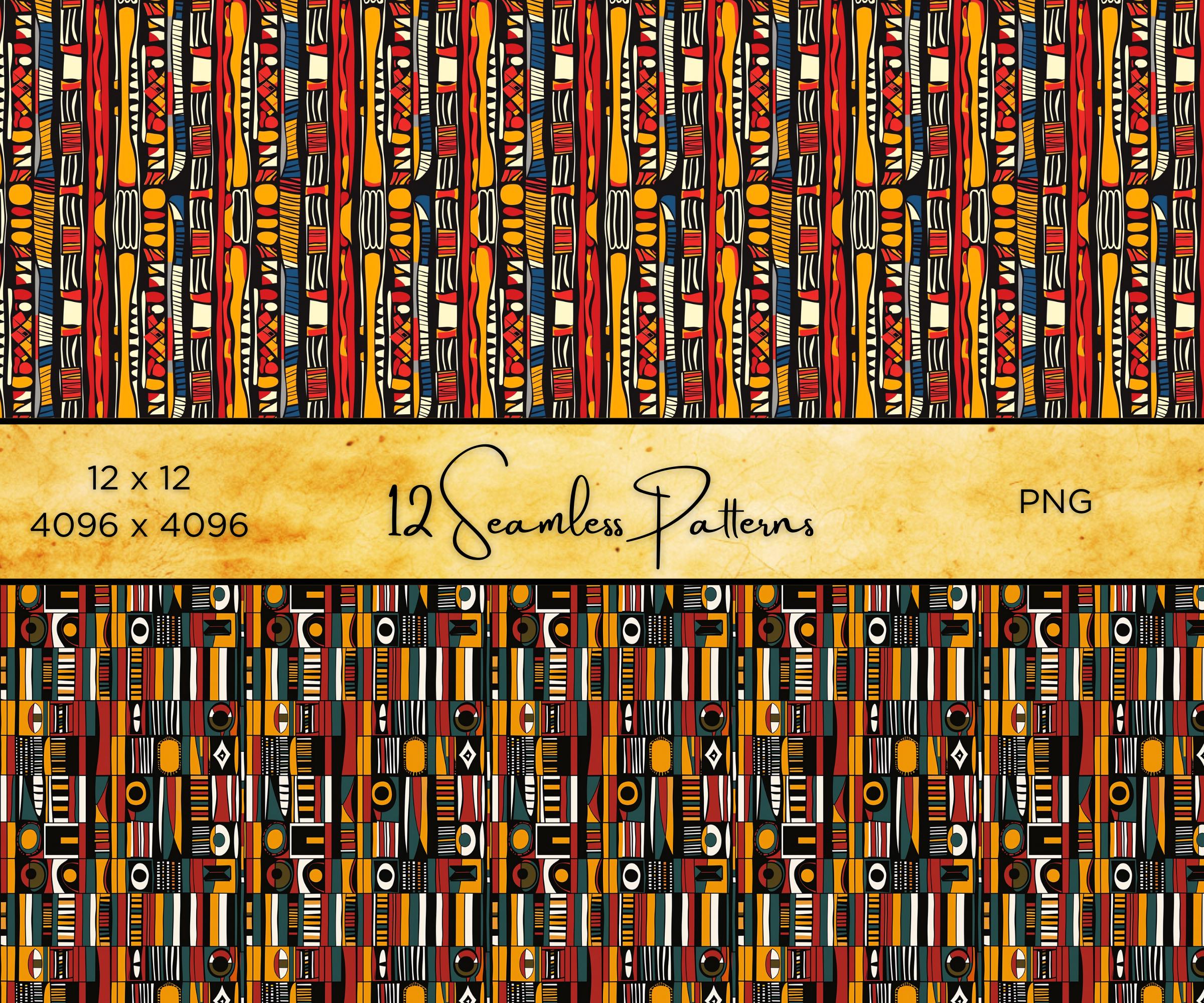 Ankara-inspired Digital Pattern Pack - Bold Geometric Abstract Designs ...
