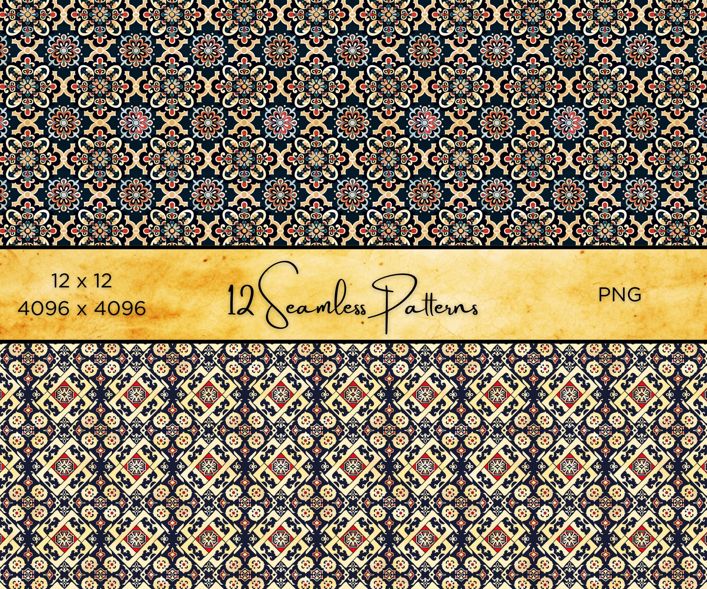 Korean Dancheong Pattern Pack: Floral & Geometric Designs (digital ...