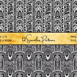 Polynesian Tribal Pattern Pack: Oceanic Art, PNG Files (digital ...