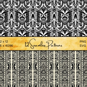 Polynesian Tribal Pattern Pack: Oceanic Art, PNG Files (digital ...