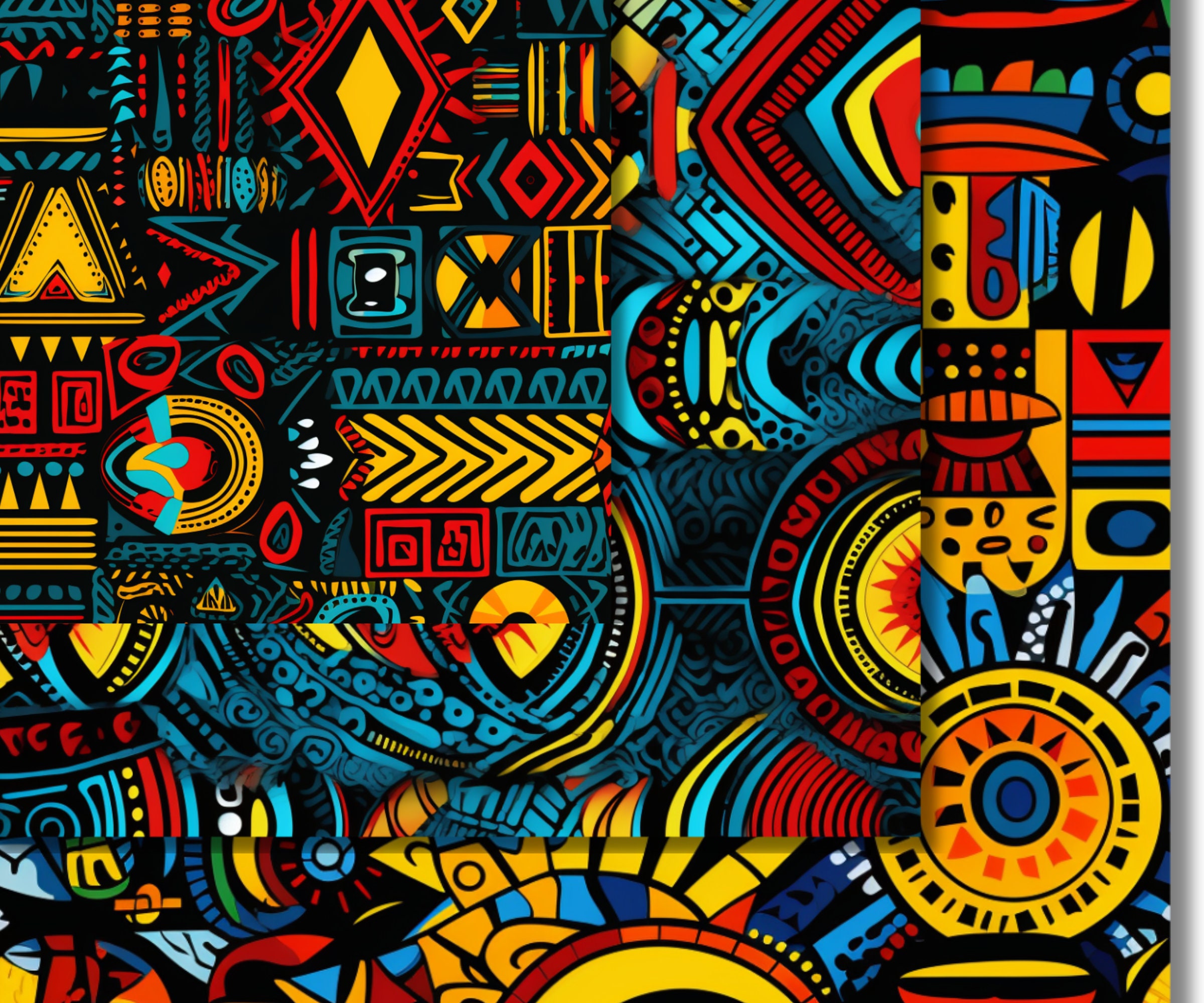 Ankara-inspired Afrocentric Design - 12 Vibrant African PNG Digital ...