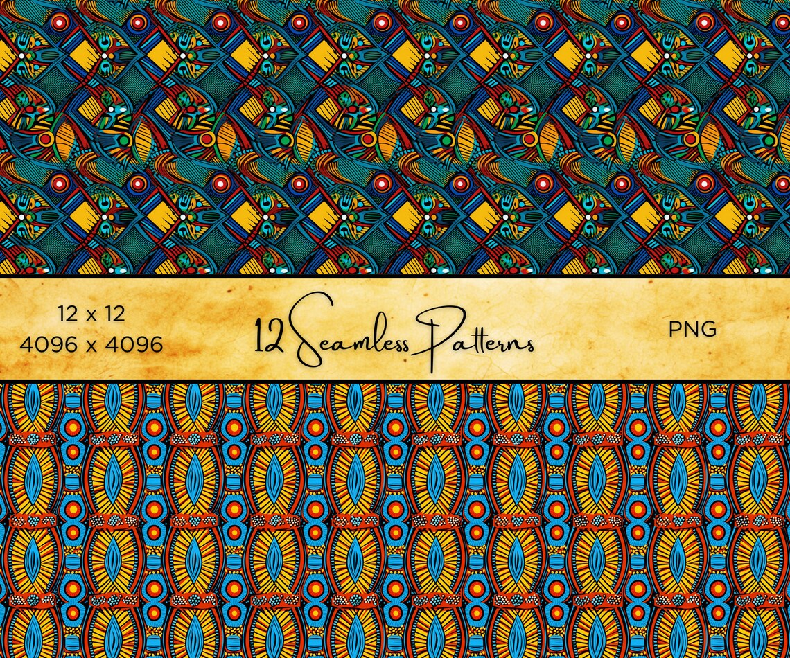 Vibrant Ankara-inspired Afrocentric Design - 12 Vibrant African PNG ...