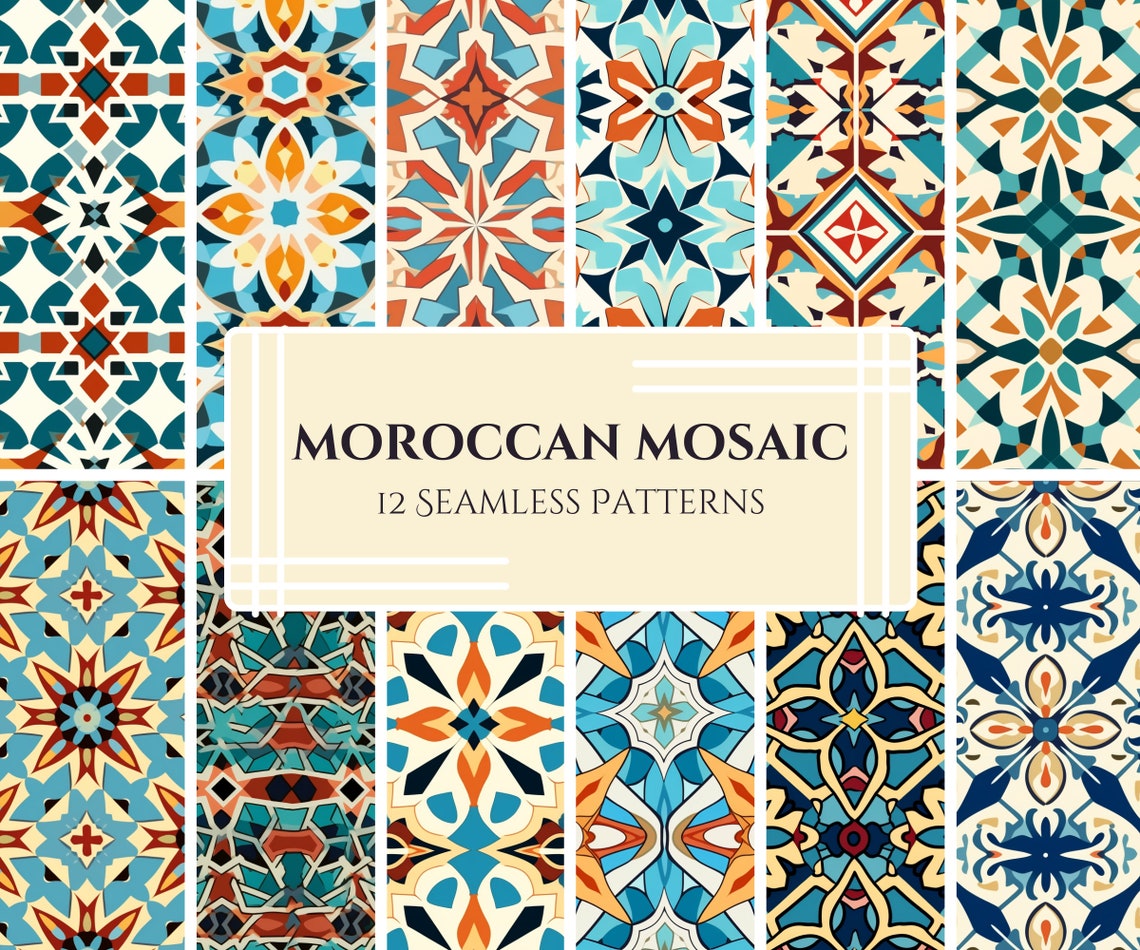 Arabesque Digital Patterns: North African/moroccan Mosaic Tiles ...