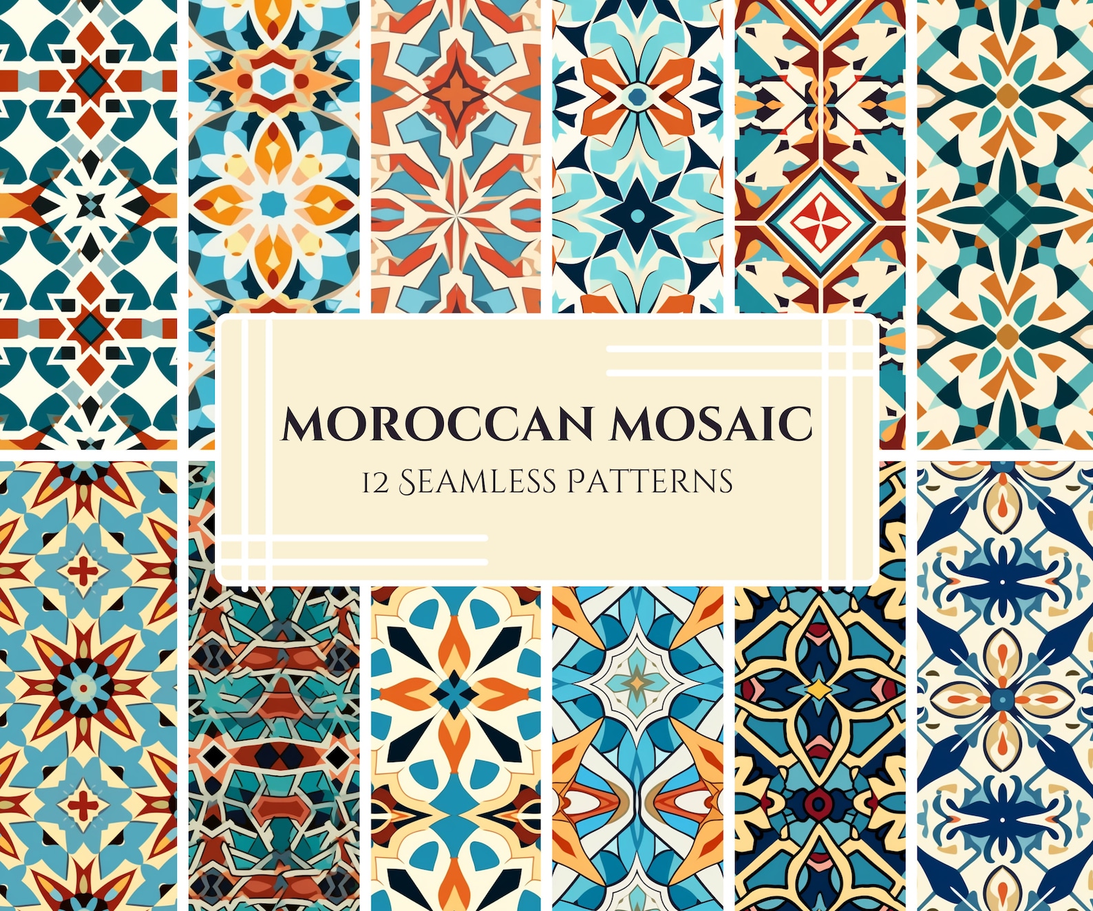Arabesque Digital Patterns: North African/moroccan Mosaic Tiles ...