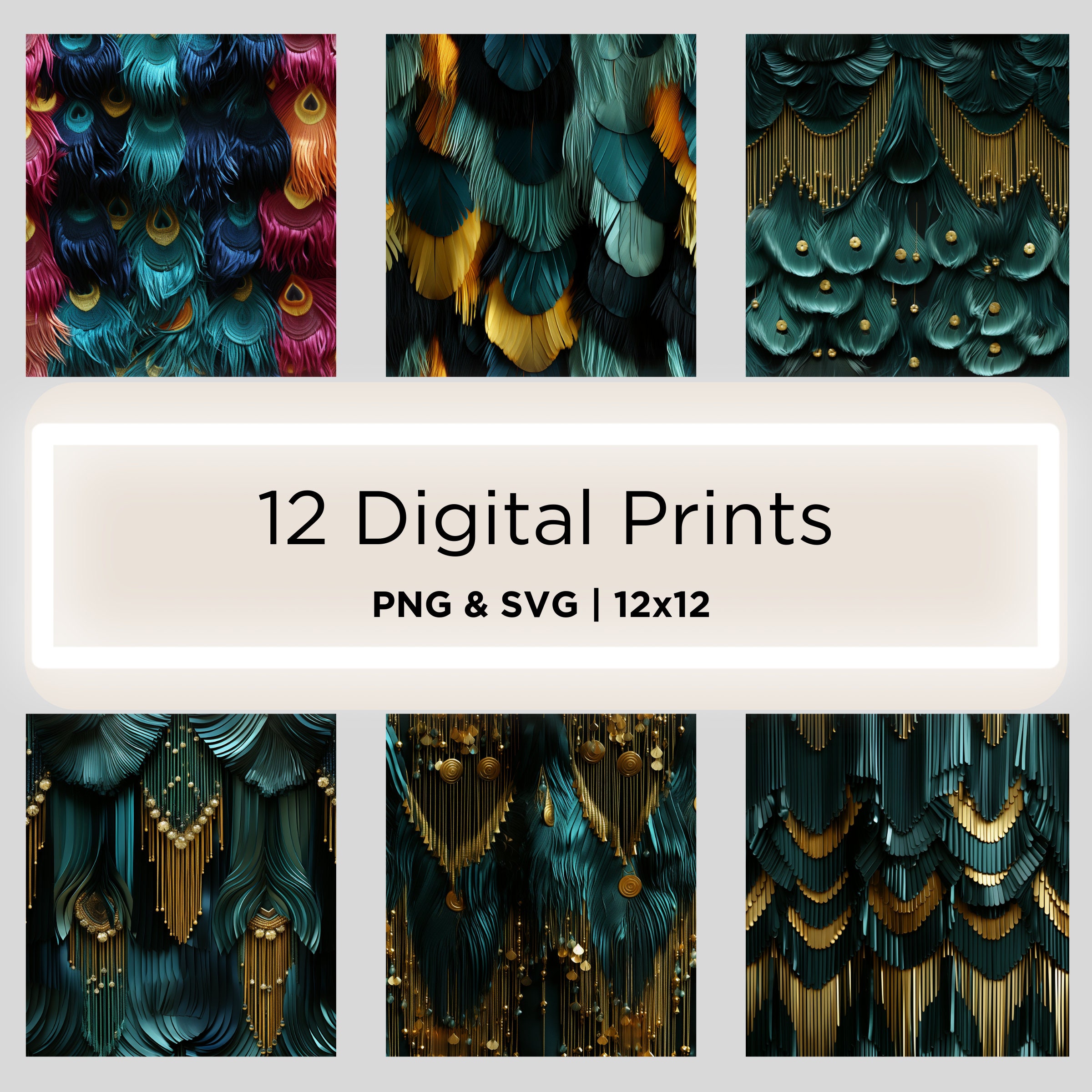 1920s Art Deco Fringe Patterns - Digital Flapper Tassel Designs PNG & SVG - Etsy