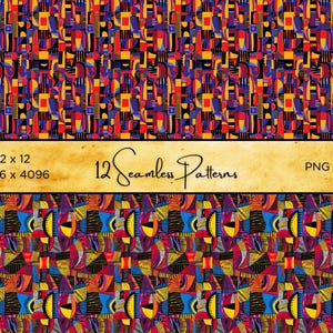 Ankara-inspired Digital Pattern Pack - Bold Geometric Abstract Designs ...