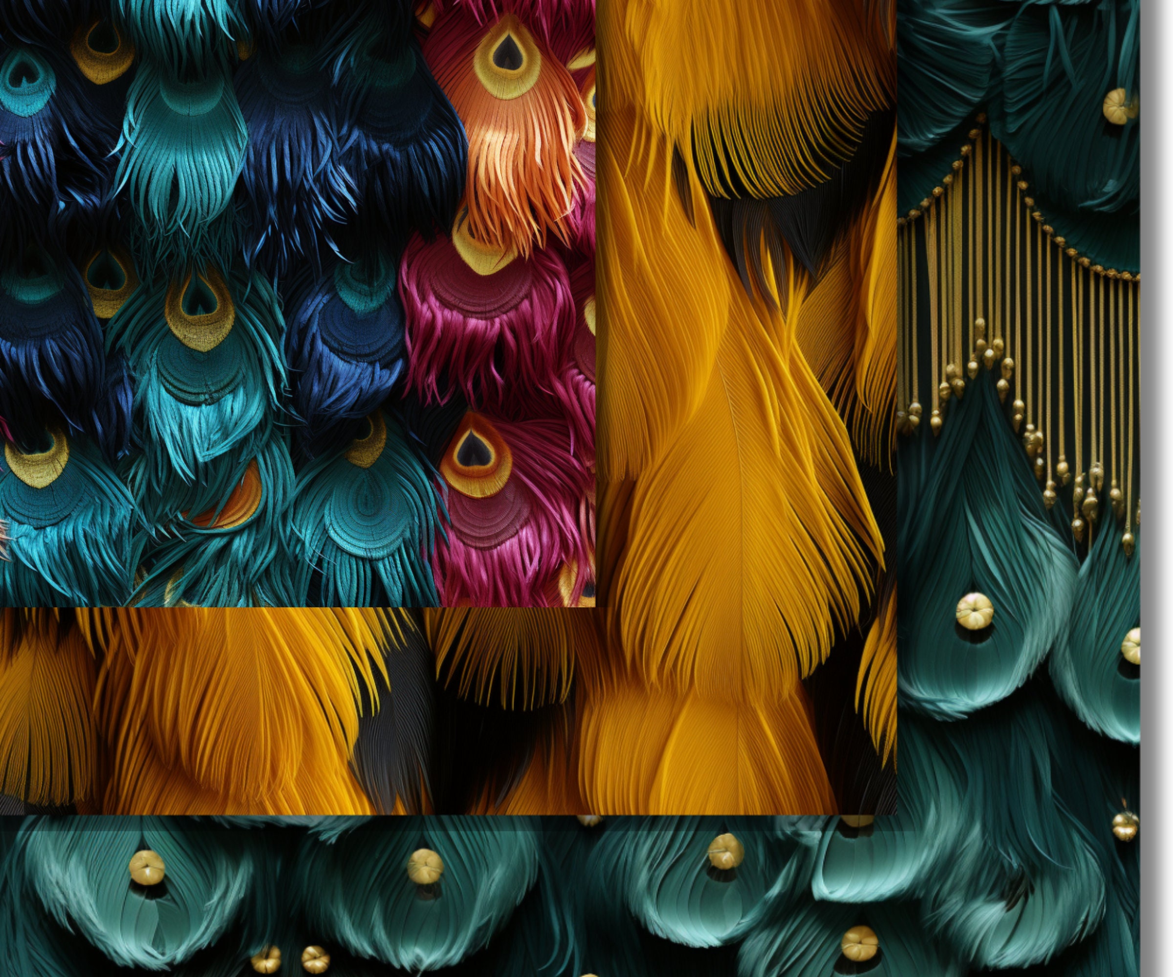 1920s Art Deco Fringe Patterns - Digital Flapper Tassel Designs PNG ...