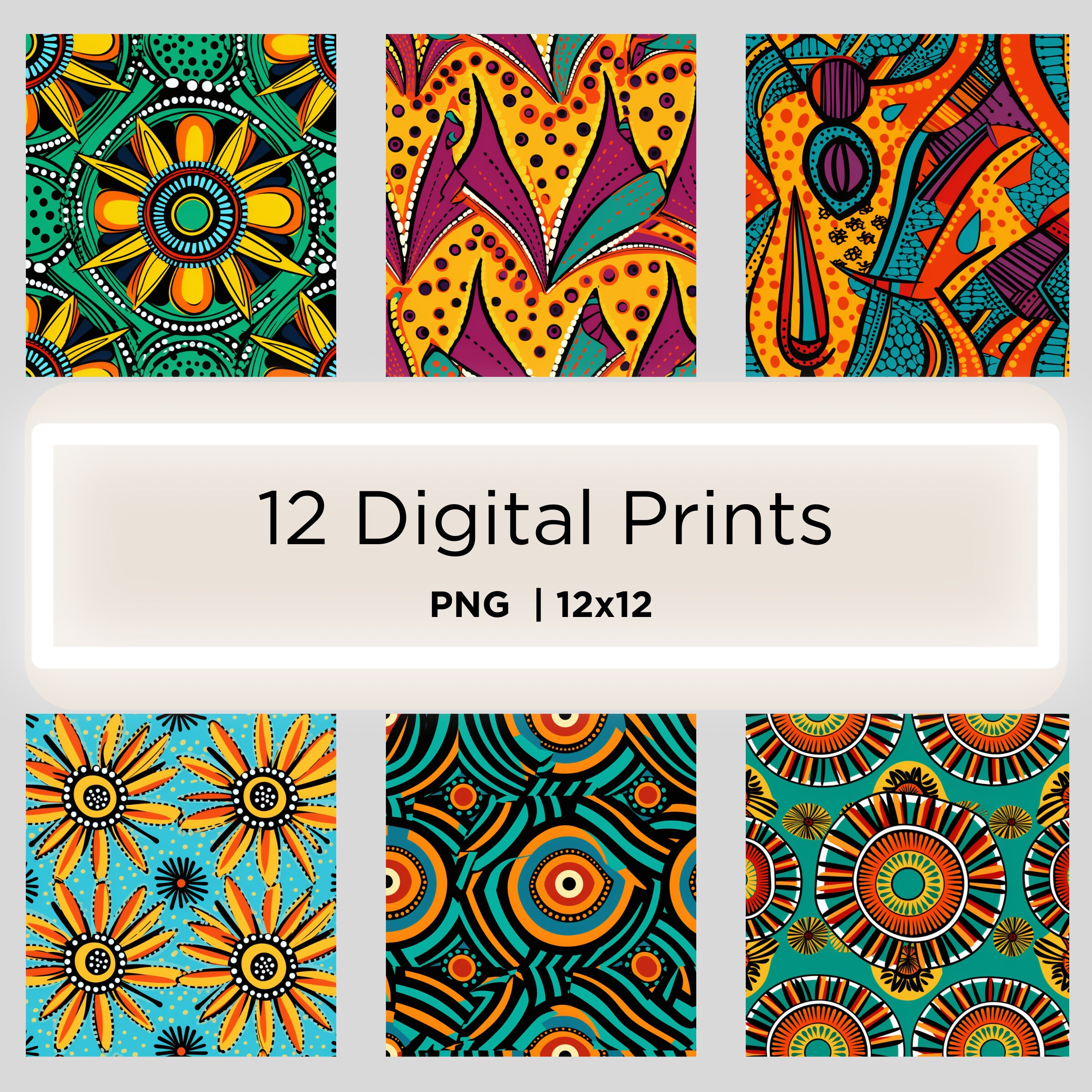 Vibrant Ankara-inspired Afrocentric Design - 12 Vibrant African PNG ...