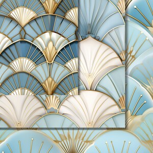 Art Deco Fan Pattern Pack - Luxurious Vintage Backdrop With Scalloped ...