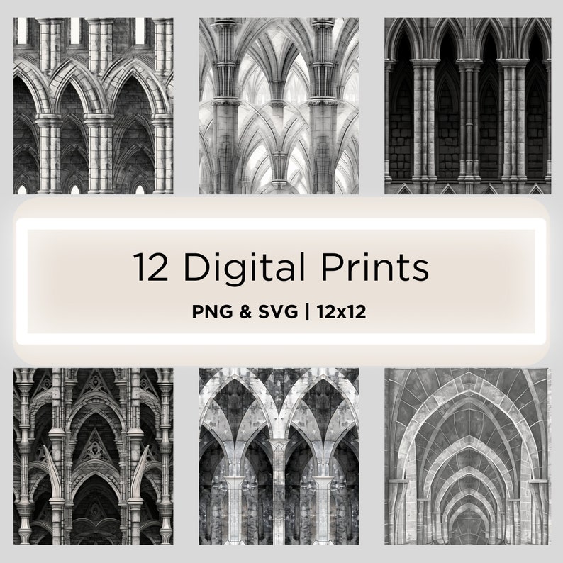 Gothic Cathedral Architecture Pattern Pack - Majestic Arches & Stone ...