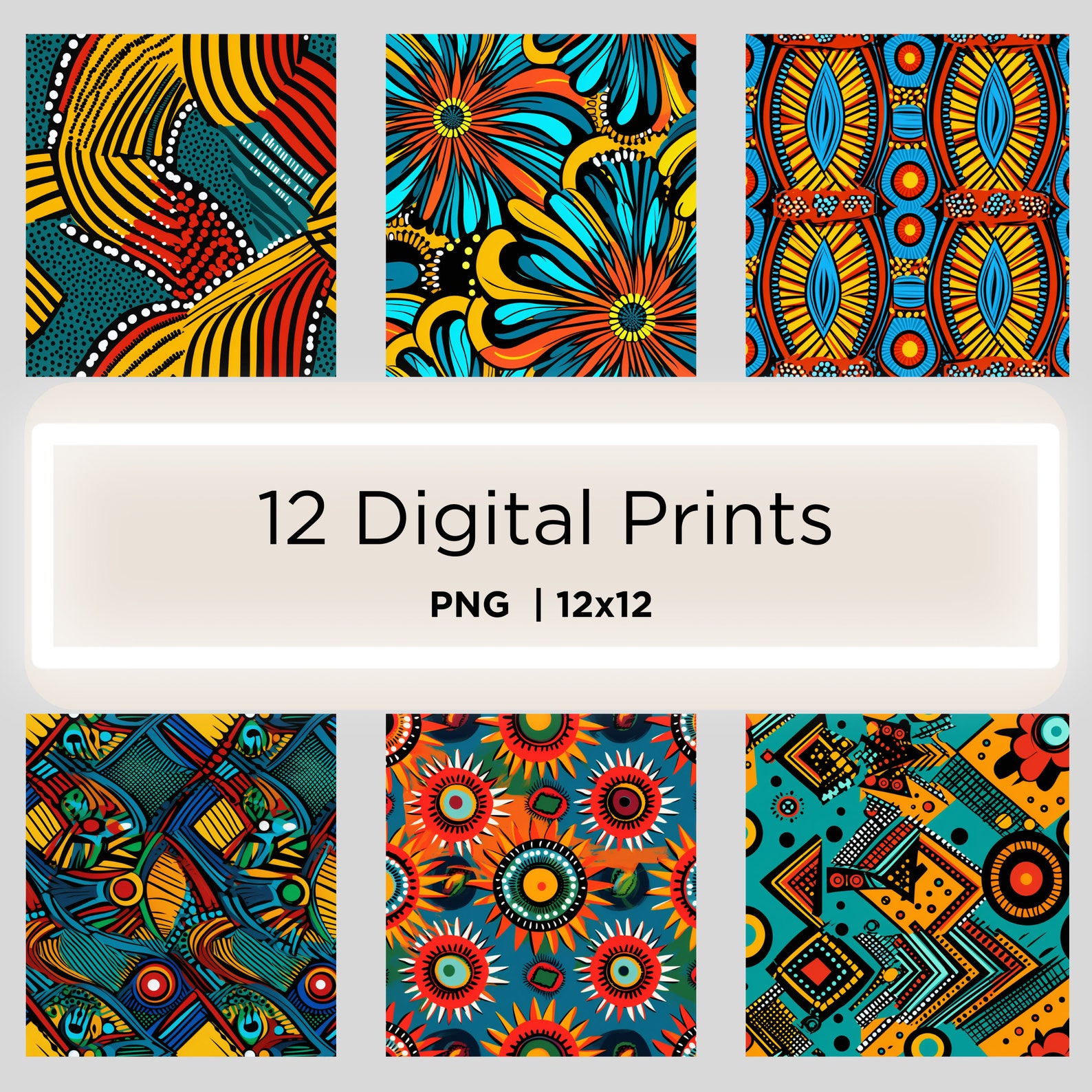 Vibrant Ankara-inspired Afrocentric Design - 12 Vibrant African PNG ...