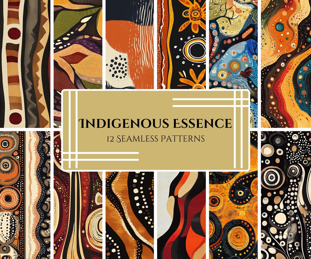 Earthy Abstract Pattern Pack: Indigenous Art, Boho Textures (PNG) - Etsy