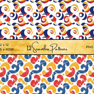 Tricolor Sam-taegeuk Pattern Pack | Swirling Red, Blue, Yellow Circular ...