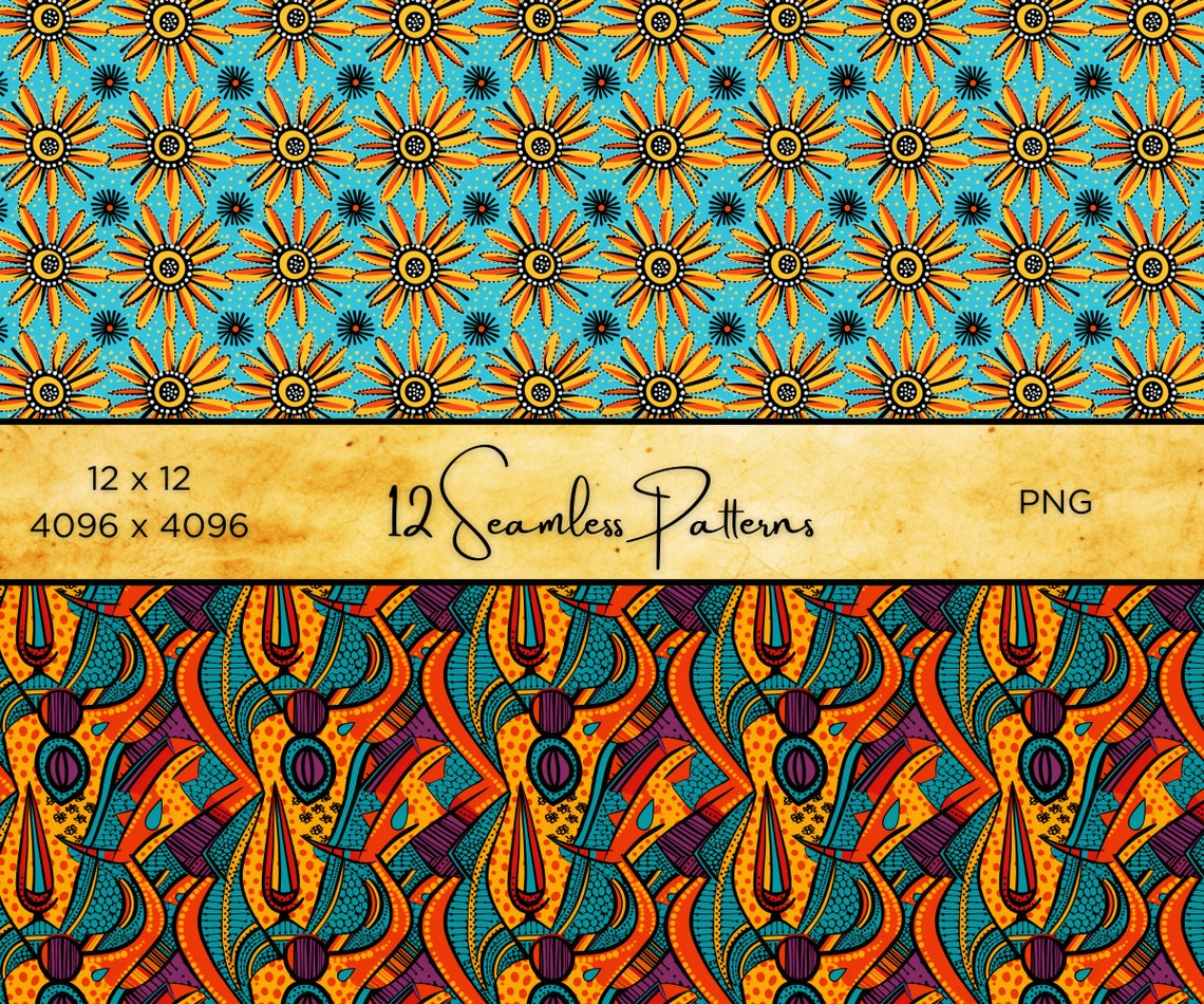Vibrant Ankara-inspired Afrocentric Design - 12 Vibrant African PNG ...